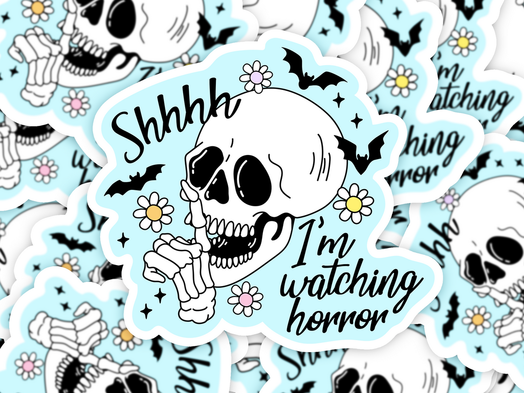 Shhh Watching Horror Sticker – MyHauntedSpace
